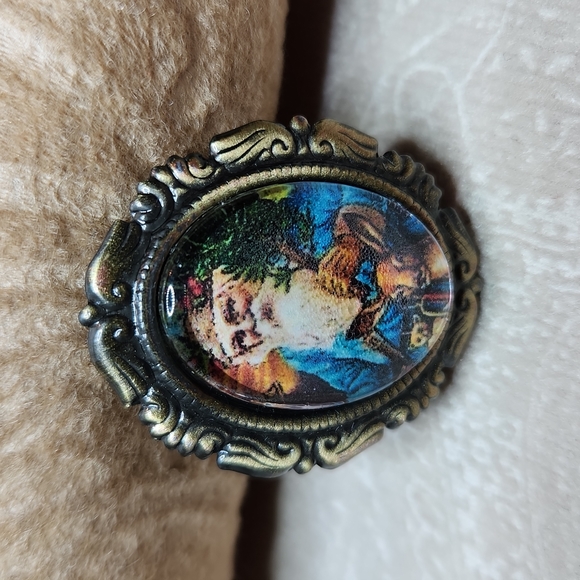 Hand Crafted | Jewelry | Handmade Santa Brooch Vintage Image On Antique ...